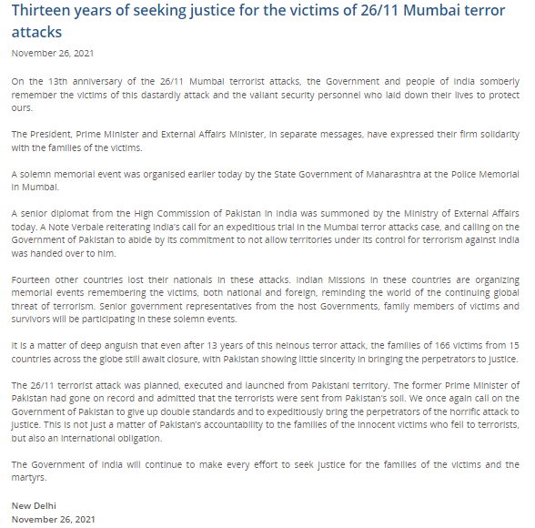 India summoned a senior Pakistani High commission diplomat on 26/11 ...