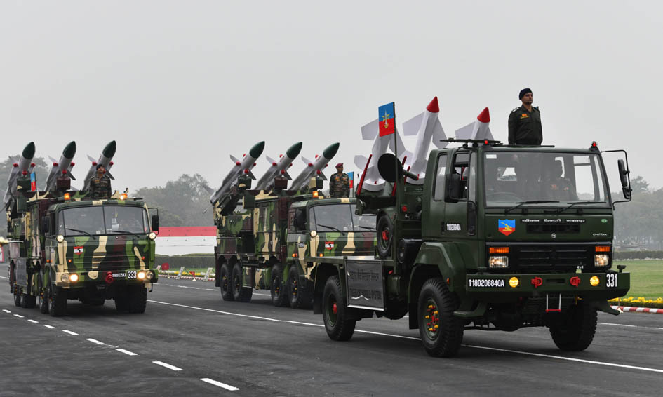NEW DELHI :- Tiger Cat Missile system passing through the saluting dais ...